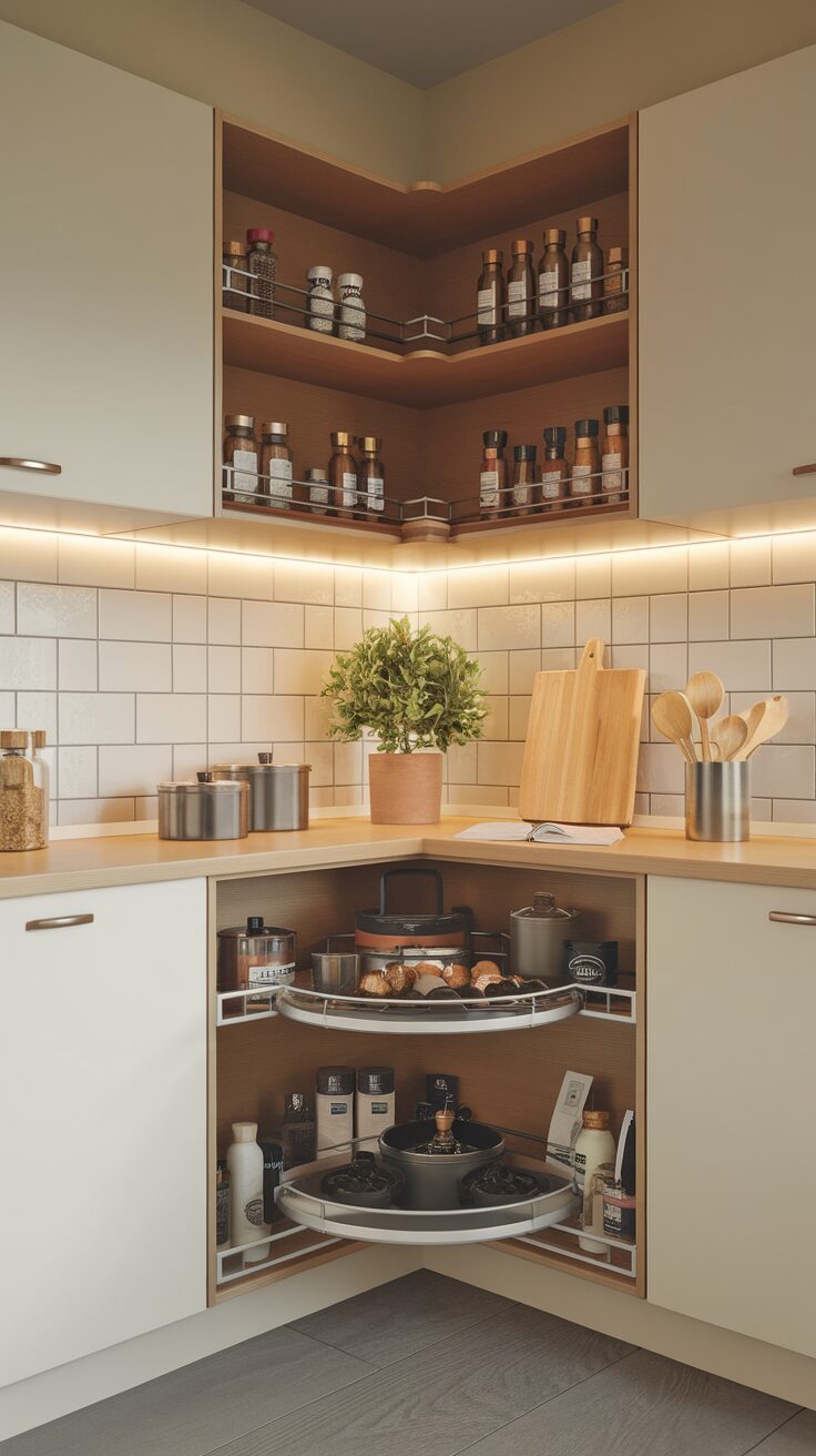 10 Kitchen Corner Cabinet Ideas for Smart Storage Use - Appliance Realm