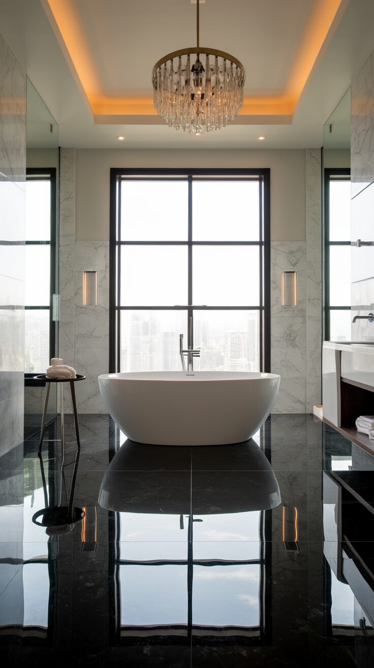 15 Modern Black Tile Bathroom Floor Ideas for Sleek Homes - Appliance Realm